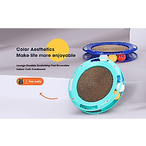 3 in 1 Cat Toy，Cat Scratcher Toy,Cat Ball Toy, Turntable Roller Track with Ball ,Cat Toy,Cat IQ Training(1 Pack with Two Mouse Play Toy)