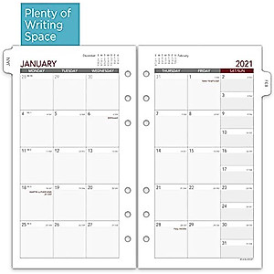 2021 Monthly Planner Refill by AT-A-GLANCE, 87129 DAY-TIMER, 3-3/4" x 6-3/4", Size 3 (063-685Y)