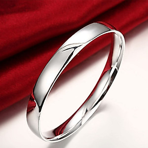 925 Sterling Bangle Bracelet Fashion Jewelry Water Drop Chunky Bangles for Women