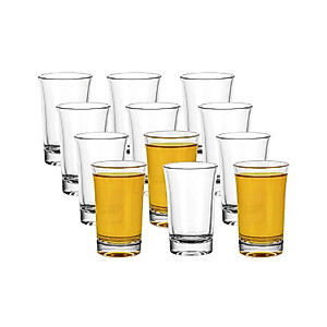Ader Products Clear Shot Glasses - Set of 12-1.5 Ounce - Heavy Base Round Shooter Glass Set