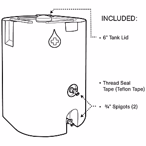 WaterPrepared 160 Gallon Unique Stackable Utility Water Tank with Large Cap for Easy Filling & 2 Spigots, Fits Through Standard Doorway, Blue (2 Pack)