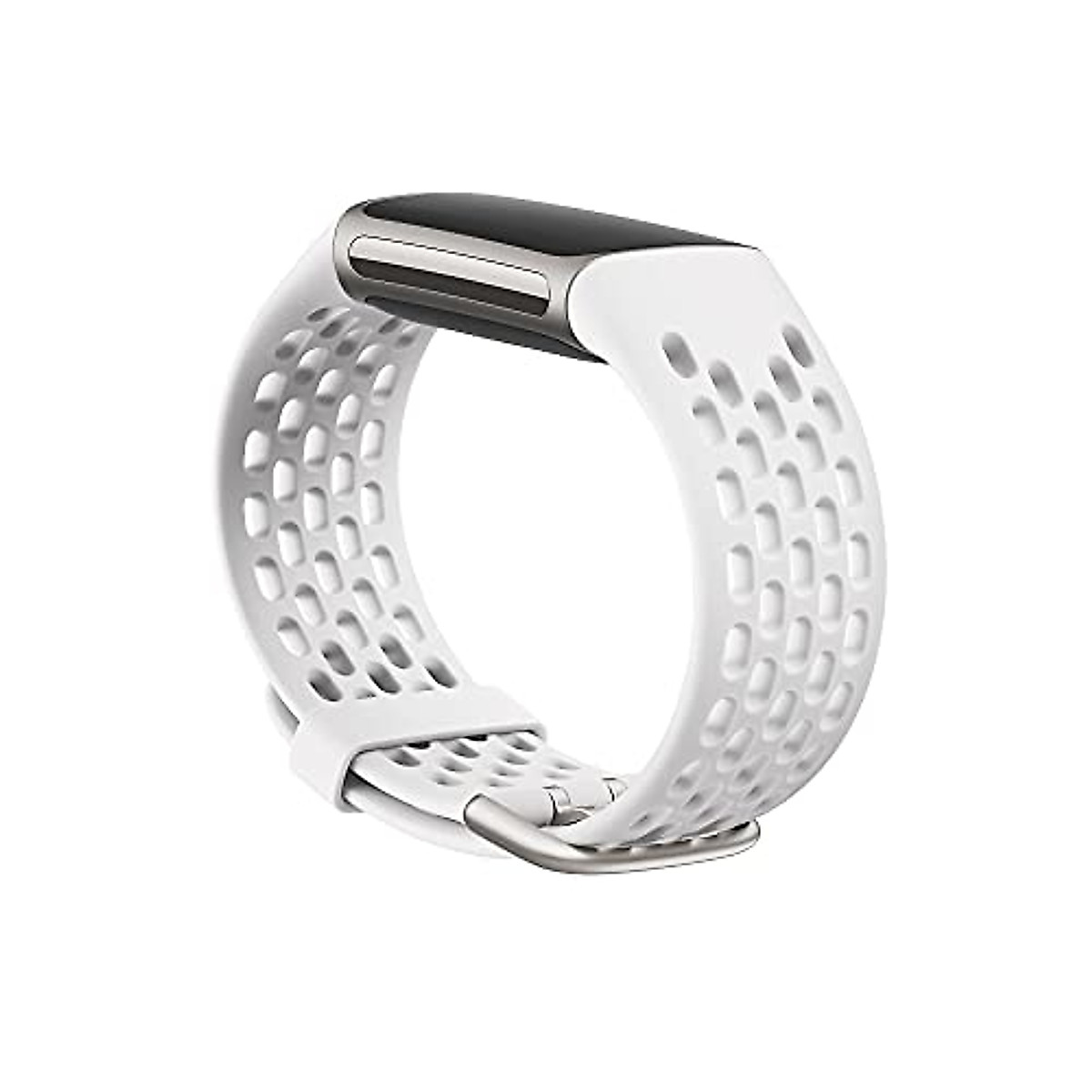 Fitbit Charge 5 Sport Accessory Band, Official Product, Frost White, Large