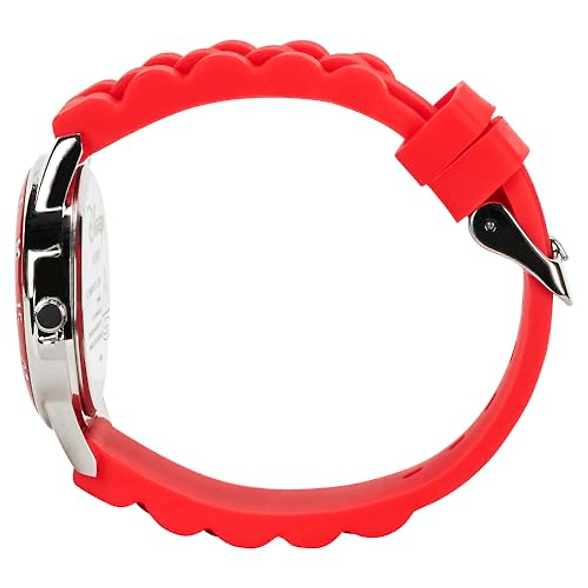 Disney Pixar Cars Kids' Time-Teaching Watch – Lightning McQueen Design with Red Silicone Strap, Easy-to-Read Dial, and Adjustable Fit for Wrists 5.5" to 8"