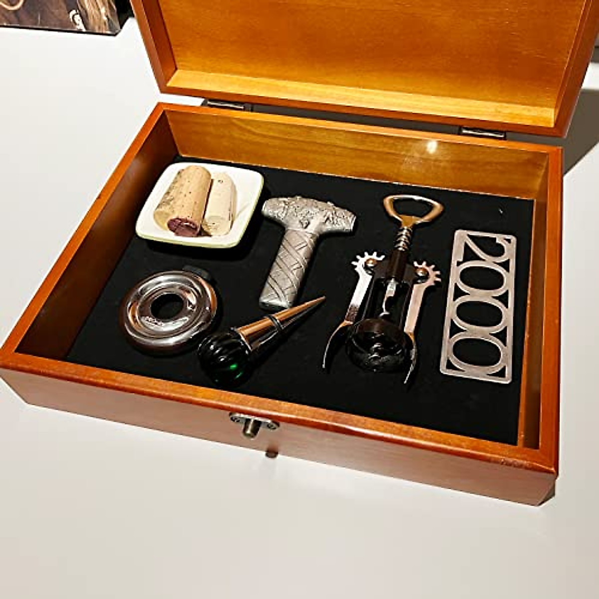 WE Games Old World Wooden Treasure Box with Brass Latch (Light Cherry Finish)