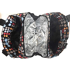 Nicole Miller Insulated Lunch Bag Tote –Open Cooler Ice Bag Lunch Box for Food with Drink Bottle Holder for Women, Men, Picnic, Boating, Beach, Fishing & Work(Bangles Red)