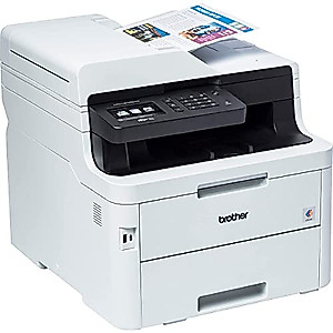 Brother MFC-L3750CDWA All-in-One Digital Wireless Color Laser Printer for Home Office, White - Print Copy Scan Fax - 24 ppm, 600 x 2400 dpi, Auto 2-Sided Printing, 50-Sheet ADF - Printer Cable