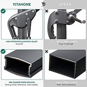 YITAHOME 10x10ft Patio Umbrella Outdoor Cantilever Umbrella Square Offset Umbrella w/Heavy Duty Aluminum Frame & Cross Base for Garden Pool Backyard Market (Khaki)