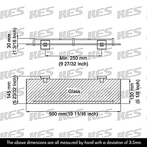 KES Bathroom Glass Shelf with 6 MM-Thick Tempered Glass and SUS 304 Stainless Steel Brackets 20-Inch Rectangular Rustproof Wall Mount Brushed Gold Finish, A2420A-BZ