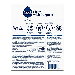 Seventh Generation Dishwasher Detergent Packs, Blasts Away Stuck-On Food, Free & Clear, 20 Packs