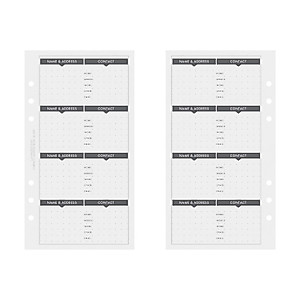 LUX Compact: Address Book – LUX Productivity Refill Pack - Planner Page Inserts - Compatible with The LUX Compact 6-Ring Binder Organizer
