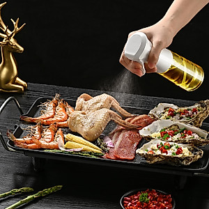 Oil Sprayer for Cooking, 200ml Glass Olive Oil Sprayer Mister, Olive Oil Spray Bottle, Kitchen Gadgets Accessories for Air Fryer, Canola Oil Spritzer, Widely Used for Salad Making, Baking, Frying, BBQ
