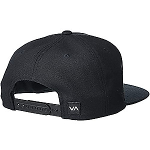 RVCA Men's Adjustable Straight Brim Snapback HAT/Black/White, 1SZ