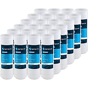 SpiroPure SP-CW30 10x2.5 30 Micron String-Wound Polypropylene Sediment Water Filter Cartridge SWC-25-1030 CW-MF 155187-43 (Case of 24)