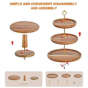 Set of 3,Lwhaoye Acacia Wood Dessert Stands Table Display Set,Tall 12 inch Rustic Dessert Cup Cake Stand for Weddings Birthdays Holidays Housewarming
