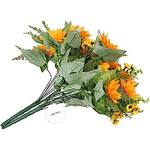 AmyHomie Artificial Flowers, Artificial Sunflower Bouquets, Fake Wildflowers for Baby Shower Home Wedding Spring Decor, Bride Holding Flowers,DIY Garden Craft Art Decor