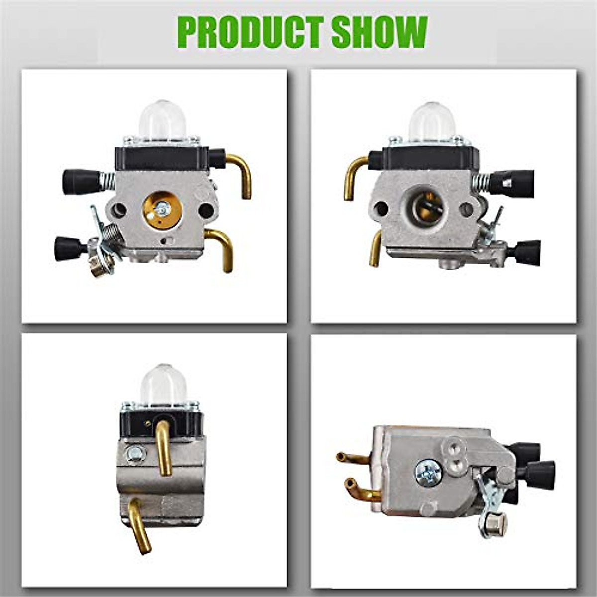 ALL-CARB C1Q-S186 Carburetor Replacement for Stihl FS45 FS46 FS46C FS55 FS55R FS55RC FS38 FS45C String Trimmer Weed Eater FC55 Edger C1Q-S186A C1Q-S186B 4140-120-0619 with Air Filter Tune Up Kit