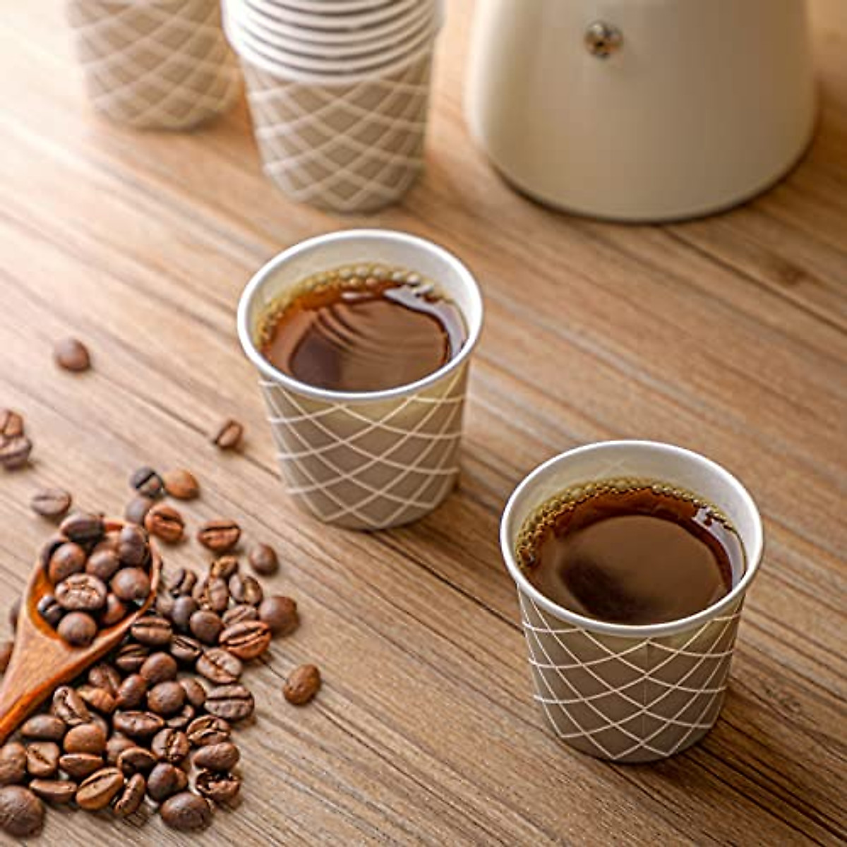 100 Count 3 oz Disposable Coffee Cups Disposable Espresso Cups Small Paper Cups 3 oz Cups for Coffee Tea Cocoa Juice Mini Disposable Paper Cups for Cafes Offices and Home