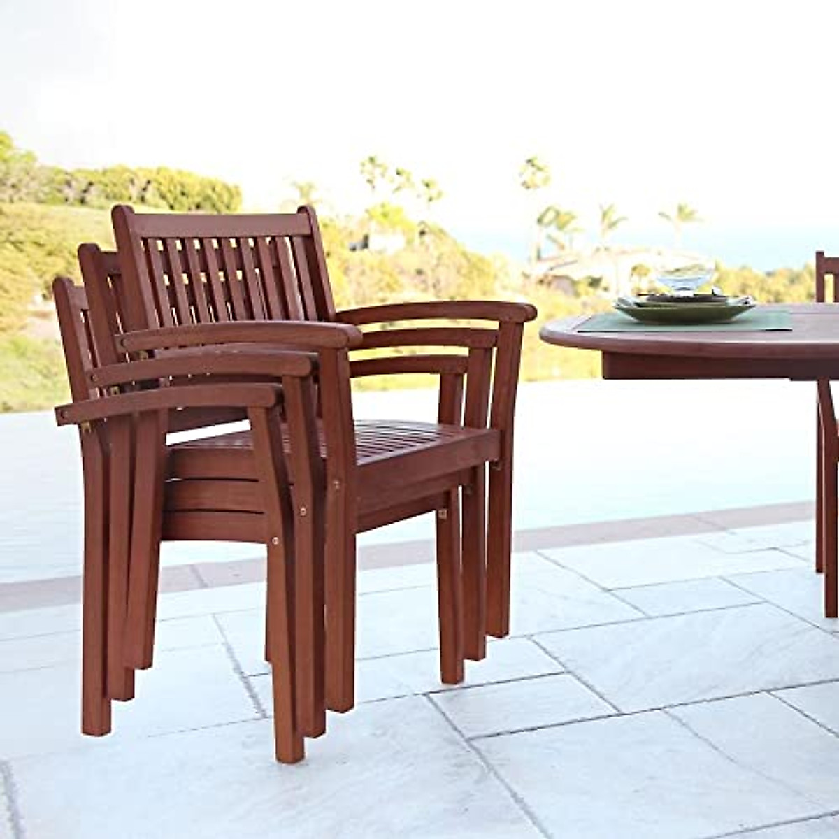Malibu Outdoor Garden Stacking Armchair (Set of 4)