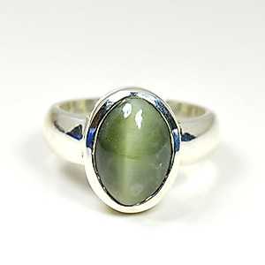 55Carat Genuine Indian Emerald Silver Ring for Women Oval Shape Chakra Healing Size 5,6,7,8,9,10,11,19
