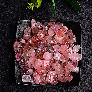 FUFIZU 50/100g Natural Crystal Rose Quartz Amethyst Mixed Colorful Raw Stones Rock Crystals Tumbled Gravel Specimen Suitable Aquarium SHENGYUYIN (Color : Red, Size : 100g)
