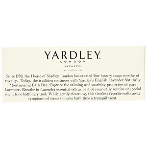 Yardley London English Lavender with Essential Oils Soap Bar, 4.25 oz Bar (Pack of 8)