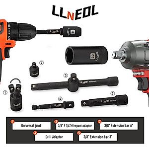 LLNEDL 3/8" Drive Impact Socket Set 95Pcs, Spark Plug Socket (5/8", 13/16"), 6 Point Metric & SAE from 5/16"- 3/4", 8-22mm, CR-V Deep & Shallow Kit with Quick Release Ratchet (72-Tooth) for Home & DIY