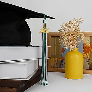 2024 Graduation Tassel for Cap - Class of 2024 Charm Ceremonies Accessories, Gown Decoration Cord for Graduates - Green and White