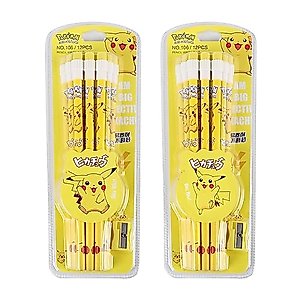 TAFH 12 Pcs Anime Pencils Cute Pencil Top Eraser, Yellow Pencils Kawaii Pencils Pencil gifts for kids,School Supplies for Students(Random 1 Box)