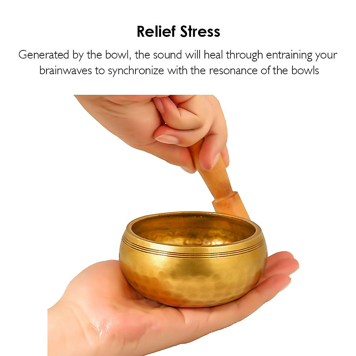 SATNAM 4'' Tibetan Meditation Yoga Singing Bowl Set Hand Hammered Singing Bowl With Mallet & Silk Cushion, For Meditation, Chakra Healing, Prayer, Yoga and Mindfulness