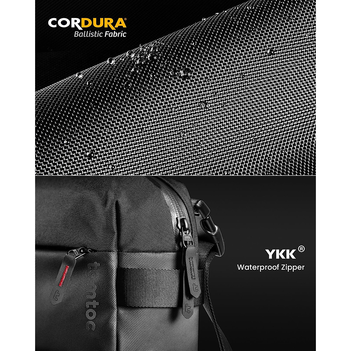 tomtoc Laptop Messenger Shoulder Bag for 13 inch iPad Pro/Air, 13 inch MacBook Pro/Air, Minimalist Chest Crossbody Bag, Water-resistant Everyday Carry Pack for Business, Travel, Work