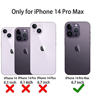 Annymall for iPhone 14 Pro Max Case with 2 Screen Protector, Heavy Duty Shockproof Drop Proof Military Rugged 3-Layer Tough Durable Protective Cover for Apple iPhone 14 Pro Max 6.7" (Pink/Blue)