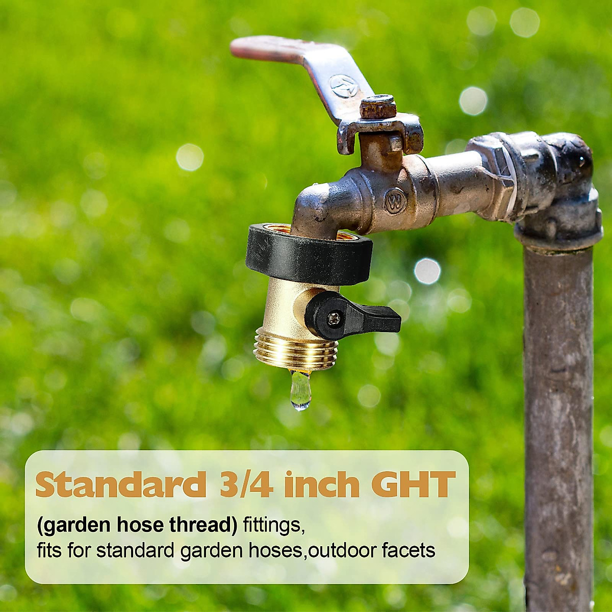 Tudomro 8 Pack Garden Hose Shut Off Valve Durable Hose Shutoff Valve Heavy 3/4 Brass Shut Off Valve for Garden Hose with Extra Pressure Washer Water Hose Shut Off Valve for Household Cleaning