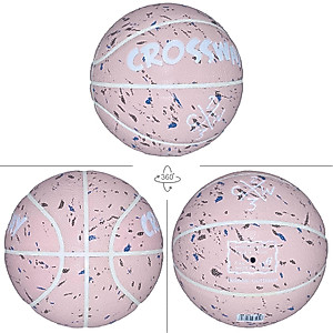 MAIBOLE Outdoor Basketball Composite Leather Size-6 – Women's Basketballs Indoor Ultra-Grip Excellent Bounce Durable with Pump Pink