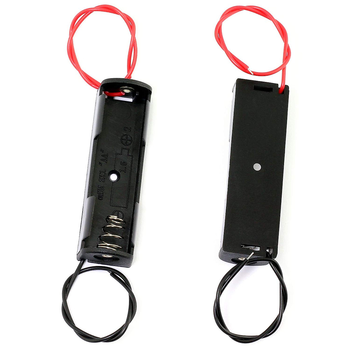 E-outstanding 10PCS Single AA Battery Holder Case with Wire Connections Black 1.5V