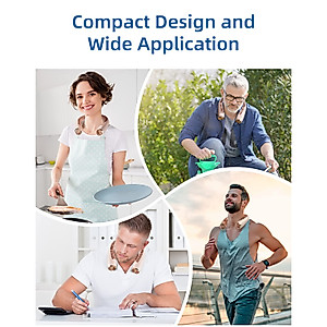 OTUOER Upgraded Neck Fan, 3 Speeds Strong Wind Neck Coolers for Extremely Hot Weather, 4000 mAh High-Capacity Rechargeable Portable Fan for Sport, Office, Home, Outdoor, Travel