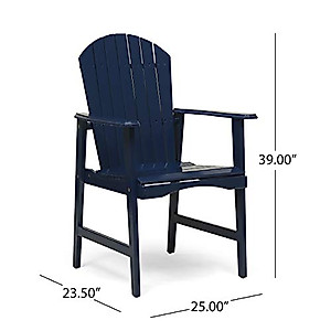 Easter Outdoor Weather Resistant Acacia Wood Adirondack Dining Chairs (Set of 2), Blue Navy Finish