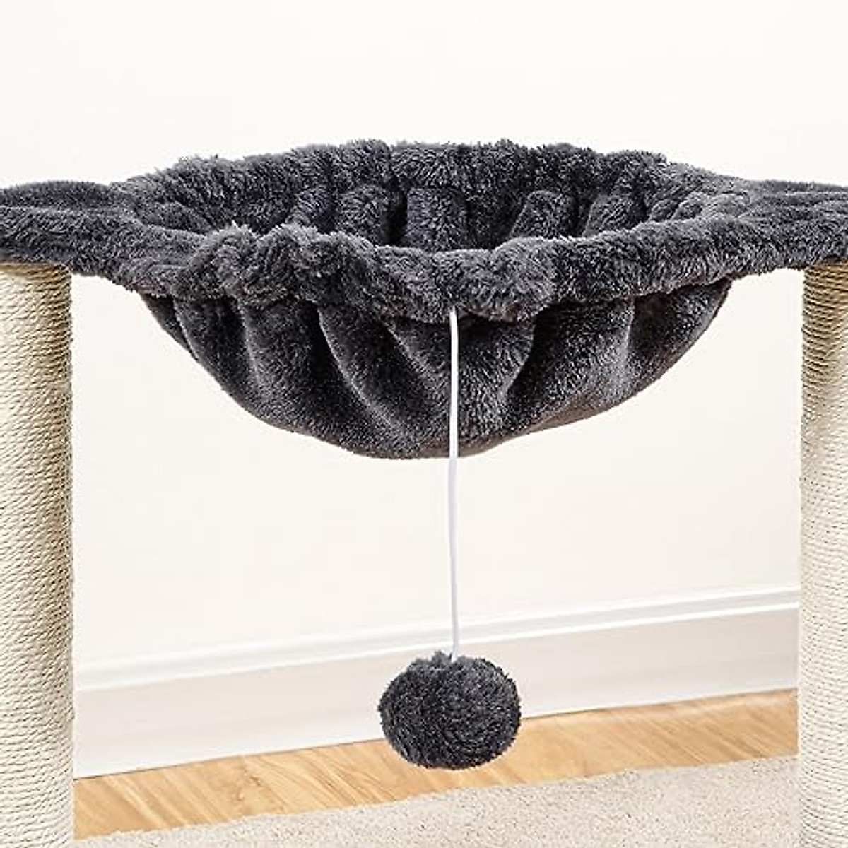 HOOBRO Cat Tree Tower for Indoor Cat, Small Cat Pet House Furniture for Kitten, 15.7 x 11.8 x 16.5 Inches, Plush Soft Hanging Basket Perch Hammock, with Sisal Cat Scratching Post, Plush Toy GY08CT03