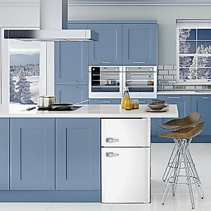 Antarctic Star Mini Fridge 3.1Cu.Ft Compact Refrigerator 2-Doors Freezer Low Noise Defrost Storage of Beverages Vegetables Fruits Kitchen Living Room Office Dormitory White