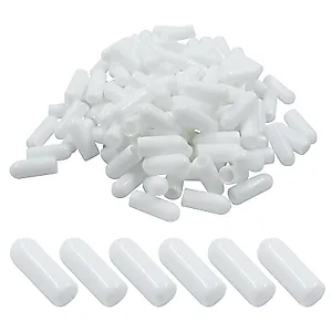 Kyuionty 120PCS Vinyl Flexible Rubber End Caps, 5mm ID Bolt Screw Thread Protectors (White)