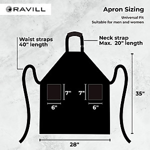 Waterpoof Apron For Men and Women - 2 Pockets - 35" Multi Purpose Work Aprons for Dishwashing, Dog Grooming, Cleaning - Heavy Duty Plastic Dishwasher Apron - Perfect Water Resistant Kitchen Apron