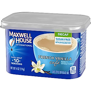 Maxwell House International Sugar-Free French Vanilla Decaffeinated Instant Coffee,4 Ounce (Pack of 8)