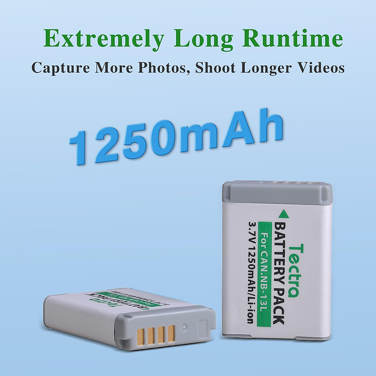 Tectra Dual NB-13L Battery & LED 3-Slot Charger for Canon Powershot G7 X, G5 X, G9 X, SX620 & SX720