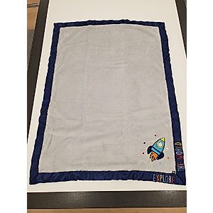 Fisher-Price Baby Blanket Space Explorer Collection Fleece Baby Blanket with Satin Trim for Baby Boys