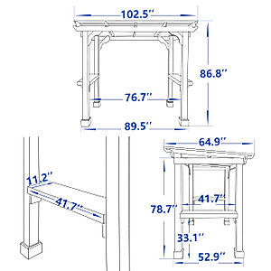 MUPATER 8' x 5' Wooden Grill Gazebo with Sloping Metal roof, 2 Full Size Grills, Rainwater Drainage, BBQ Canopy for Outdoor Patio, Lawn, Garden, Backyard