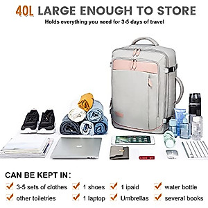 LOVEVOOK Carry on Backpack, 33L Large Travel Backpack for Women Airline Approved, Expandable Large Suitcase Backpacks With 4 Packing Cubes, Aer Travel Pack 3, Water Resistant Weekender Bag