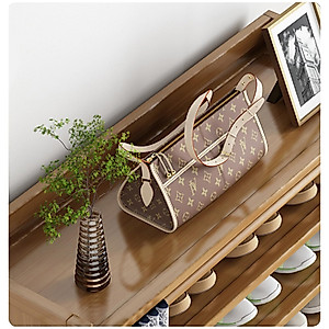 LOERSS Freestanding Organizer,6 Tiers Large Shoe Rack Shoe Storage Shoe Organizer,Shoe Rack,Storage Cabinet, 24 Pairs Shoe Rack Organizer For Entryway, With Curtain