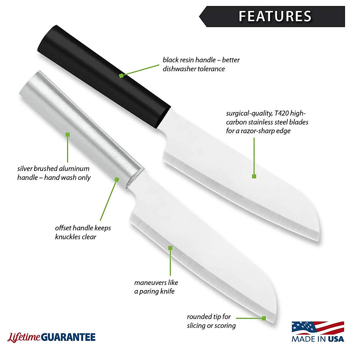 Rada Cutlery Cook’s Utility Knife – Stainless Steel Blade With Aluminum Handle Made in the USA, 8-5/8 Inch