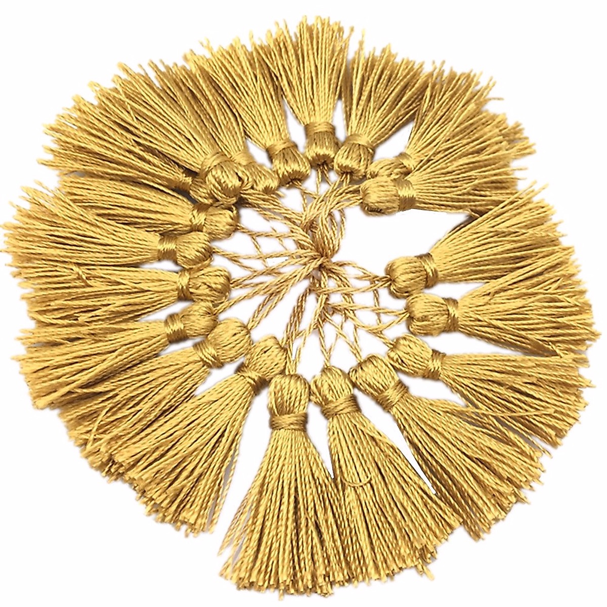 OZXCHIXU (TM) 20PCS golden Mini Small Craft Tassels 5.5cm long for Decorative Key Cushion