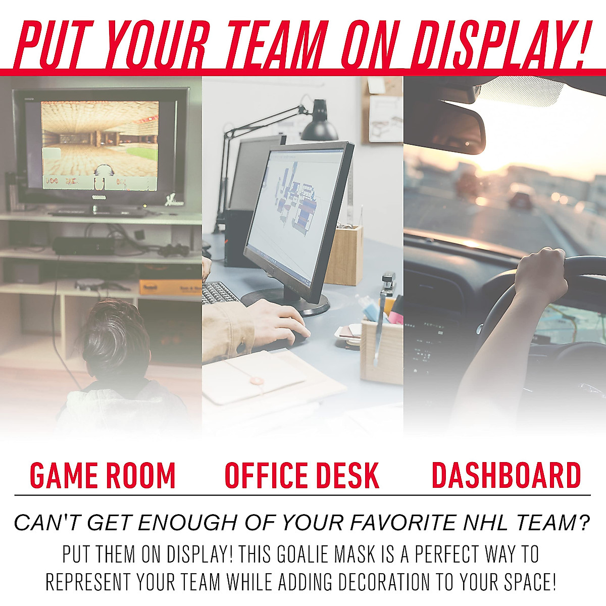 NHL Buffalo Sabres Team Logo Mini Hockey Goalie Mask with Case - Collectible Goalie Mask with Official NHL Logos and Colors