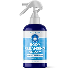 PRISTINE Body Cleansing Spray: Rinse Free Body Wash and Body Spray for Women and Men - a More Natural, Portable Shower and Body Wipes Alternative – Fresh Waters & Citron